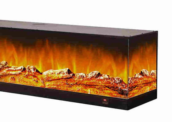 Iron Panel Wall Mounted Electric Fireplace , Flame Fireplace Heaters 750-1500 watts