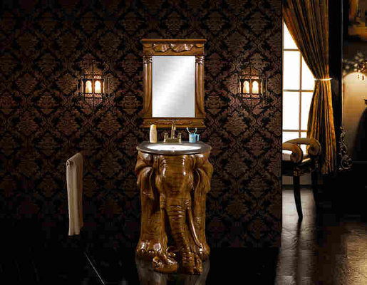 Villa Living Room European Antique Resin Bathroom Vanity Cabinet With Mirror