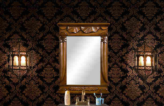 Villa Living Room European Antique Resin Bathroom Vanity Cabinet With Mirror