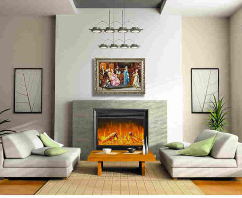 Hauptschlafzimmer-Dekoration schließen Wand-Kamin-Heizung mit Fern-/geführtem Licht an