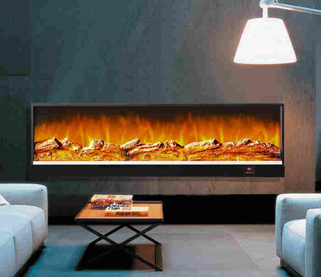 Calentador de la chimenea de la pared de la decoración del restaurante con el telecontrol, chimenea eléctrica 750W/1500W de la pared de la llama falsa