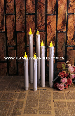 China Resin Drip Battery Operated Flameless LED Taper Candles for  Wedding / Christmas distributor