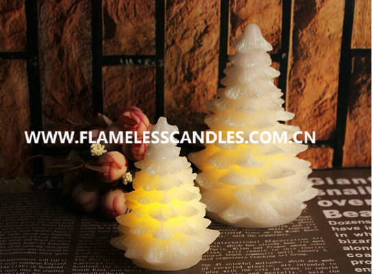 cheap  Flameless LED Votive Candles With Wax , Ivory Christmas Tree Candle