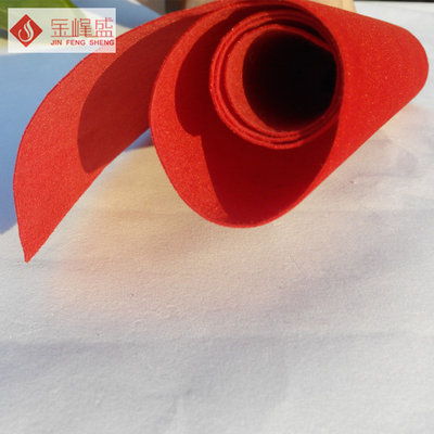 1.5M Plain Red Velvet Flock Fabric For Jewellry Box , Polyester Velvet  Upholstery Fabric