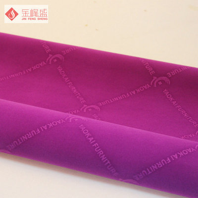 Short Pile Soft Flocked Upholstery Fabric , Printed Woven Flocking Velvet Fabrics