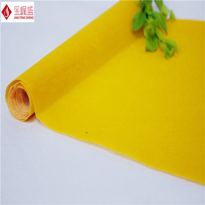 Long Pile Flocking Cotton Yellow Velvet Fabric For Luxury Watch / Gift Box