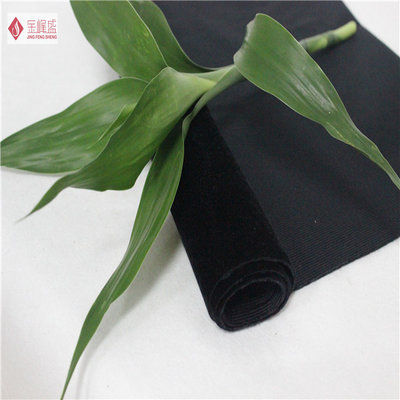 Shrink Resistant Black Tricot Fabric , Jewelry Case Lining Flocked Velvet Fabric