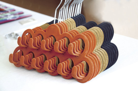 Beautiful Purple / Orange Belt And Tie Rack Hanger Velvet Flocked Hangers