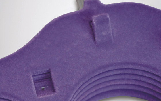 Purple 5 Hole Glove / Stocking Flocked Scarf Hanger With Small Hook