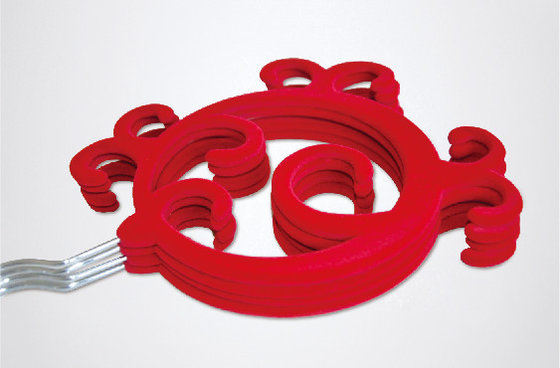 Red Jewelry Necklace / Earring Hanger Velvet Flocked Hangers 200*285*5.5mm