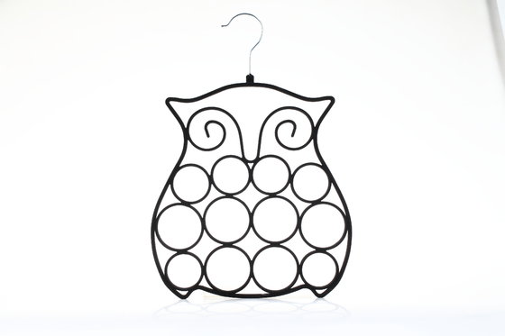 Grey / Pink Owl Scarf / Necklace Velvet Touch Hangers Closet Hanger Space Saver