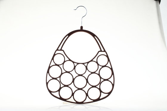 Decorative Brown 395mm Flocked / Velvet Scarf Hanger Basket Shaped