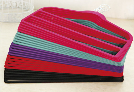 Professional Durable Velvet Men Trouser Hangers Red For Home / Laundry