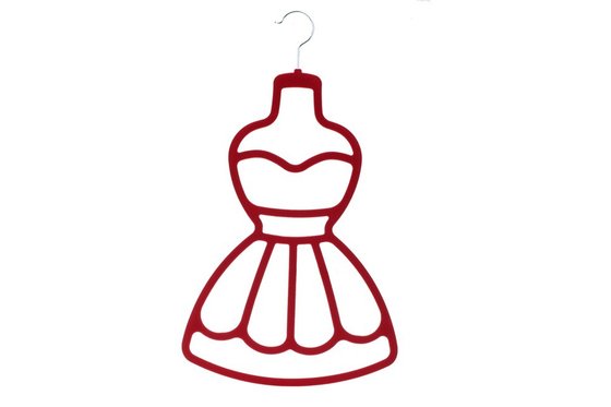 Fashion Red Dress Skirt Shape Flocked Scarf Hanger 495*290*5.5mm