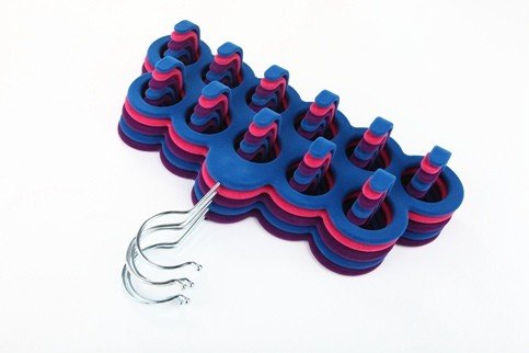 Purple / Blue Indoor Velvet Flocked Hangers Tie And Belt Hanger
