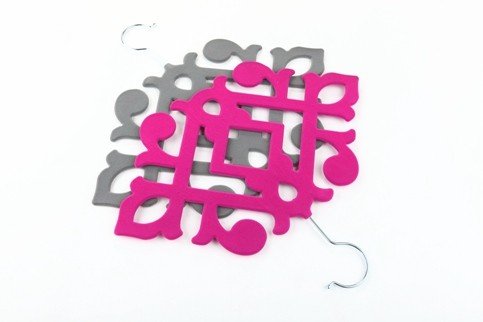 Beautiful Square Red / Grey Velvet Non Slip Hangers For Lady Scarf