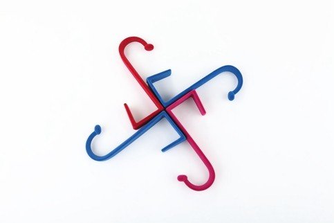 Blue / Red Flocking Over The Door Coat Hooks For Bedroom / Dinning Hall