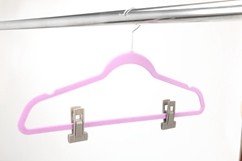 Wardrobe Clothes / Trousers Plastic Clip 70mm For Velvet Hanger