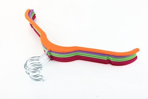 Non Slip Space Saving Velvet Shirt Hangers , Colorful Flocked Clothes Hangers