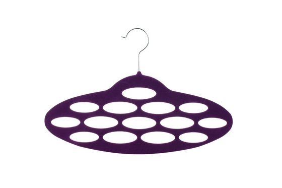 Purple 14 Holes Flocked Scarf Hanger for Hanging  Necklace / Earring / Stocking