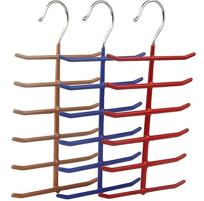 Favourable PVC Coating Metal Neck Tie Hanger , Multiple Mens Tie Hanger