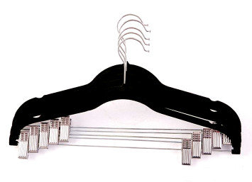 T - Shirt / Trousers Velvet Flocked Hangers Personalised Coat Hangers With Pegs