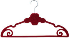 Flower Design Smart Velvet Shirt Hangers Various Color Flocked Coat Hangers