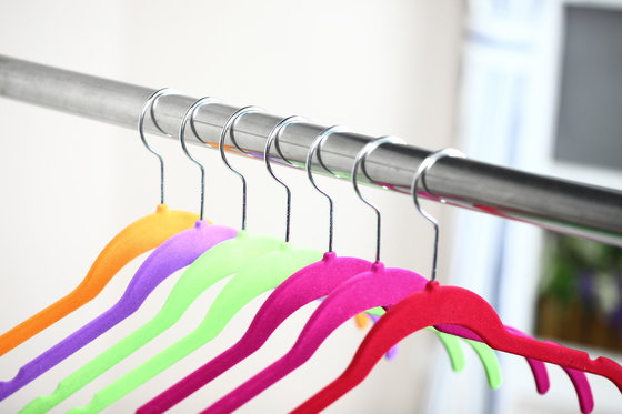Simple Female Velvet Shirt Hangers With Coating ABS + Flocking Surface