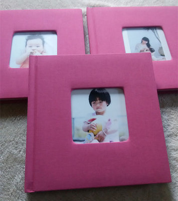 Aduana 12 x álbum de foto cubierto de tela rojo 16 para el cumpleaños de los niños