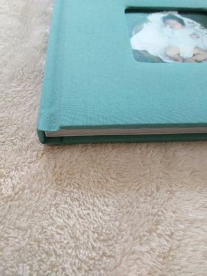 Cyan 12x16 Fabric Covered Photo Album , Love Recollections Flushmount Albums