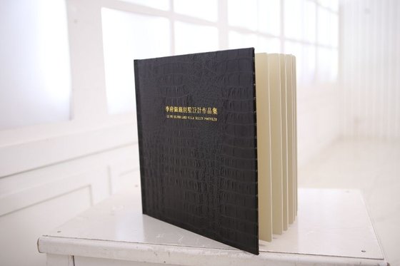10 x 14 álbumes de cuero memorables negros de la boda personales para el negocio abierto