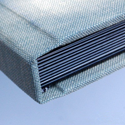 El álbum de foto cubierto de tela único del azul 11x14 reserva para la familia/el bebé