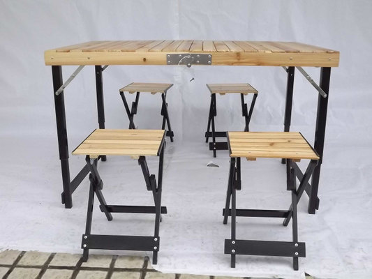 Tableau se pliant en bois de camping et installation facile de chaises avec le cadre d'alliage d'aluminium