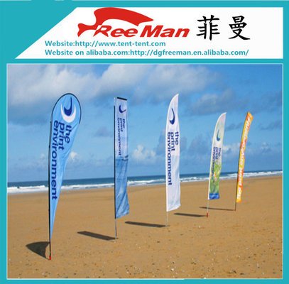 110g Knitted Polyester Beach Flag Banner One Side Printing For Promotional
