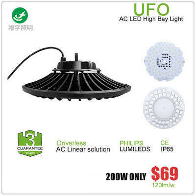 Wholesales SMD3030 listed IP65 CE,EMC RoHS,LVD 200W led ufo high bay light.High lumens 5 years  warranty.manufacture120l