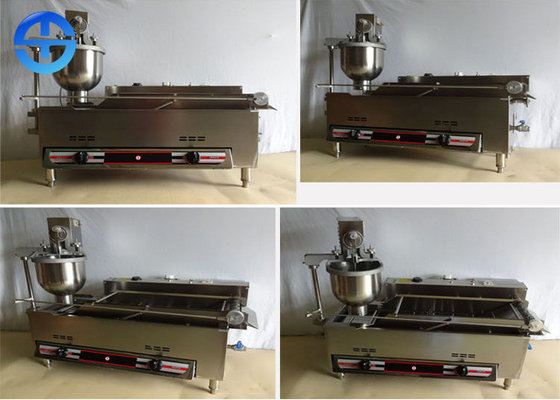 Double Row Automatic Donut Making Machine Stainless Steel Material Gas Type