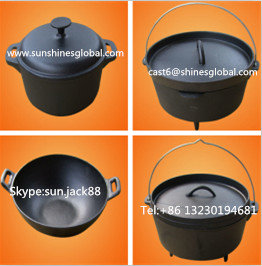 Cast Iron Legged Bake Pot/Cast Iron Casserole &Dutch Oven/Chinese Wok