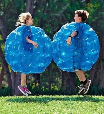 Colourful Inflatable Human Ball Spheres , Blue Soccer Bubble Ball For Kids
