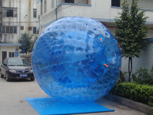 Colourful Inflatable Human Ball Spheres , Blue Soccer Bubble Ball For Kids