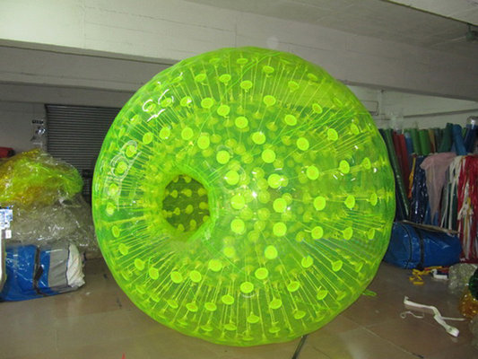 Clear PVC Inflatable Human Ball , Green Body Zorb Water Ball For Park