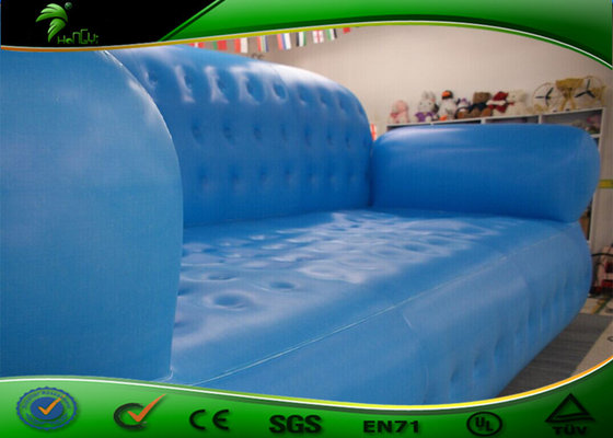 Large Airproof Inflatable Shapes Parks Inflatable Blue Sofa With Bouncer
