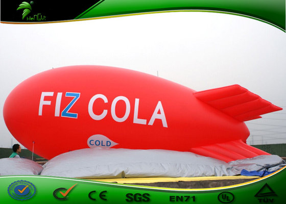 Amazing Big Red Inflatable Blimp , Durable Logo Printing Inflatable Airship