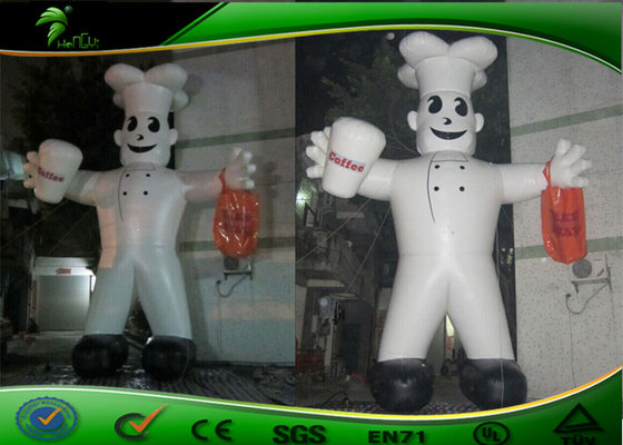 Attractive PVC Tarpaulin Inflatable Cartoon Characters White Inflatable Chef Costume