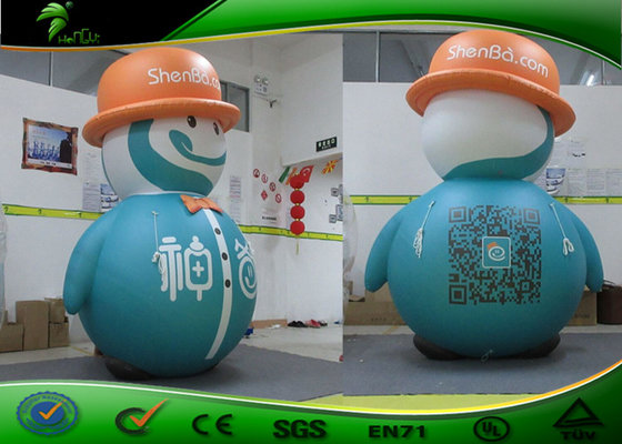 PVC 0.18mm Helium Blow Up Advertising Balloons / Blue Inflatable Sky Advertising Balloons