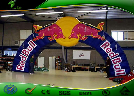 Inflatable Red Bull Shape Arch For Racing , Inflatable Start Finish Archway For Sale