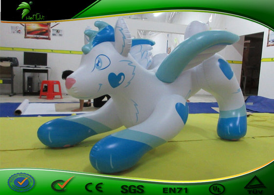 Vivid White Wolf Inflatable Cartoon Characters With Heart - Shaped Printing