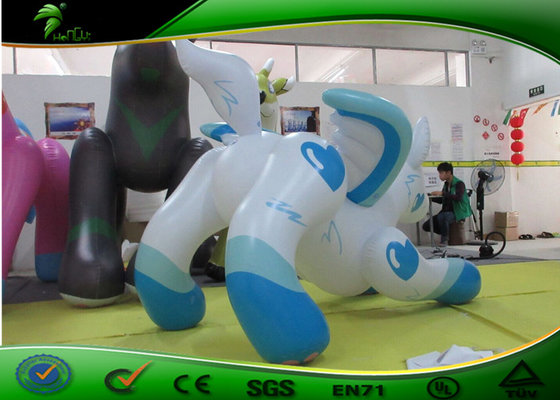 Vivid White Wolf Inflatable Cartoon Characters With Heart - Shaped Printing