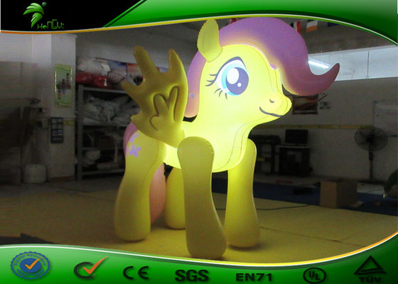 Outdoor Holiday Inflatables Yellow Little Horse With LED Light 1.5m Tall