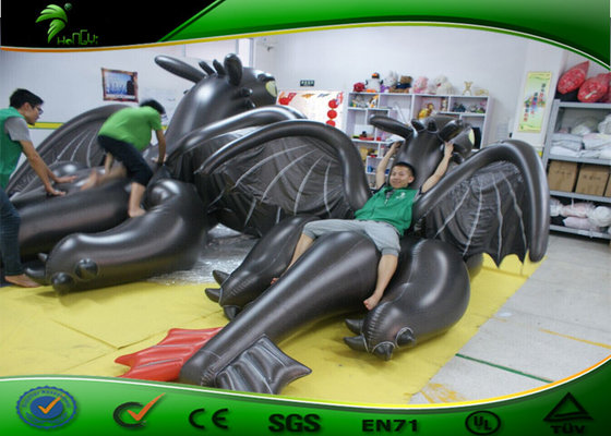 PVC Inflatable Cartoon Characters Giant Black Inflatable Toothless Dragon