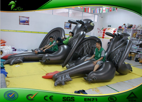 PVC Inflatable Cartoon Characters Giant Black Inflatable Toothless Dragon